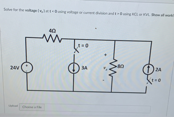 Solved Solve for the voltage (vx) at t