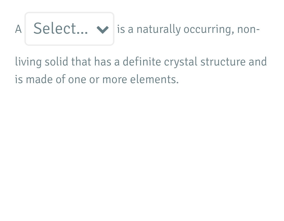 Solved A ﻿is a naturally occurring, non-living solid that | Chegg.com