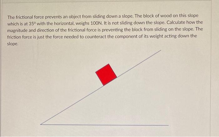 Solved The frictional force prevents an object from sliding | Chegg.com