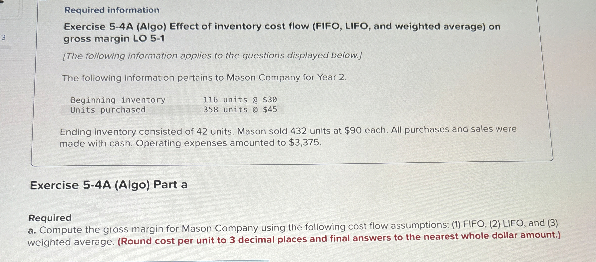 Solved Required informationExercise 5-4A (Algo) Effect of | Chegg.com Solved Required informationExercise 5-4A (Algo) Effect of | Chegg.com