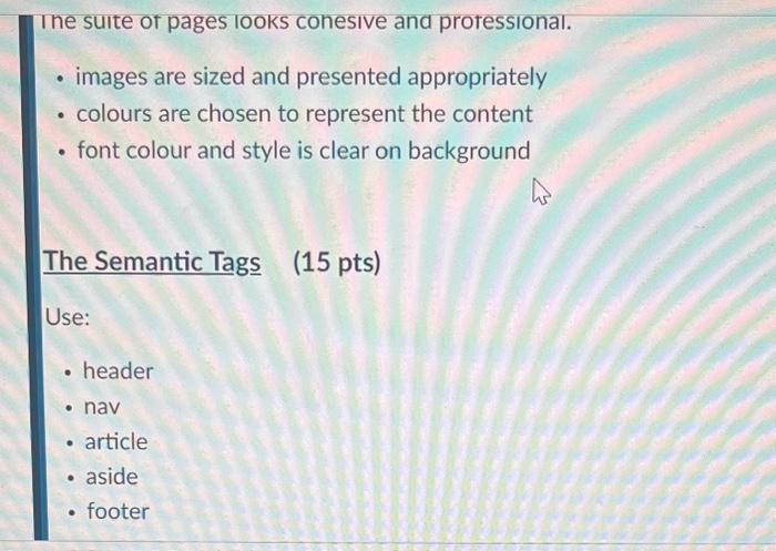 Solved Use Html Semantic Markup And Create Css Applied