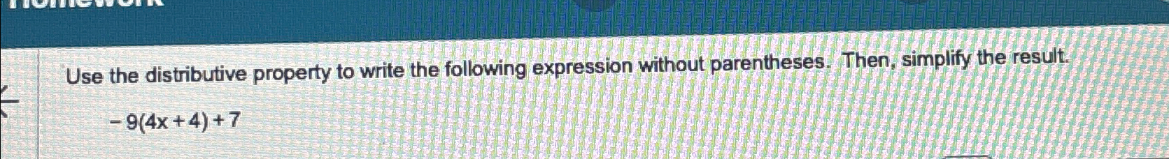 Solved Use the distributive property to write the following | Chegg.com