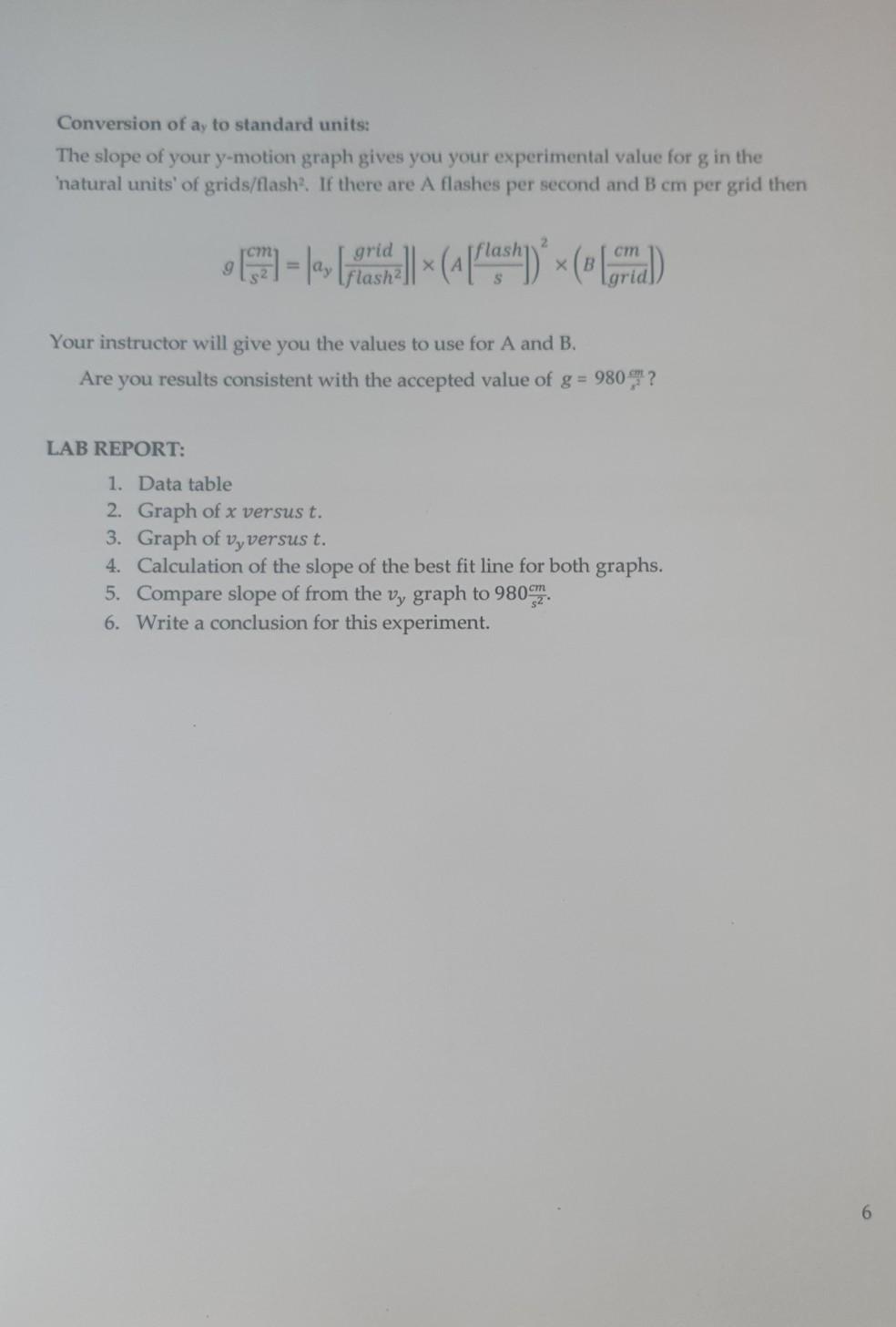 Experiment #3 Projectile Motion Experiment Today, | Chegg.com