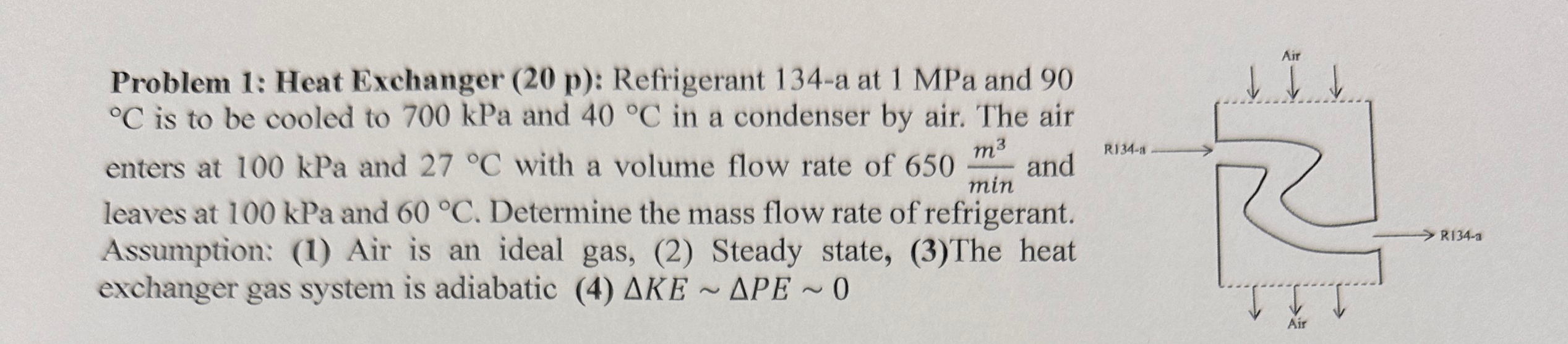 Solved Problem 1: Heat Exchanger p): Refrigerant 134 -a at | Chegg.com