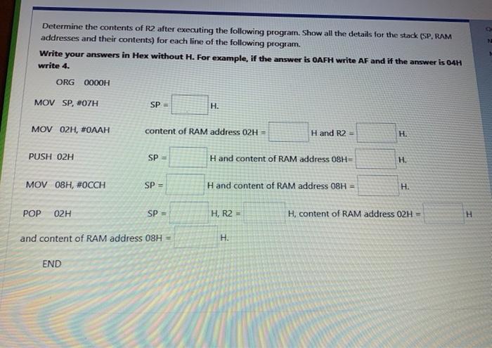 Solved Determine the contents of R2 after executing the | Chegg.com