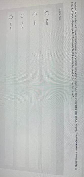 Solved An experiment involves selecting a random sample of | Chegg.com