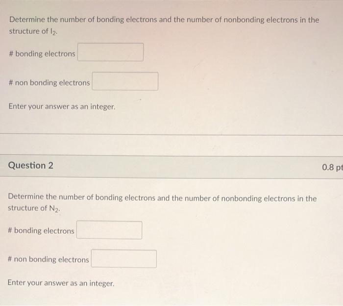 Solved Determine The Number Of Bonding Electrons And The