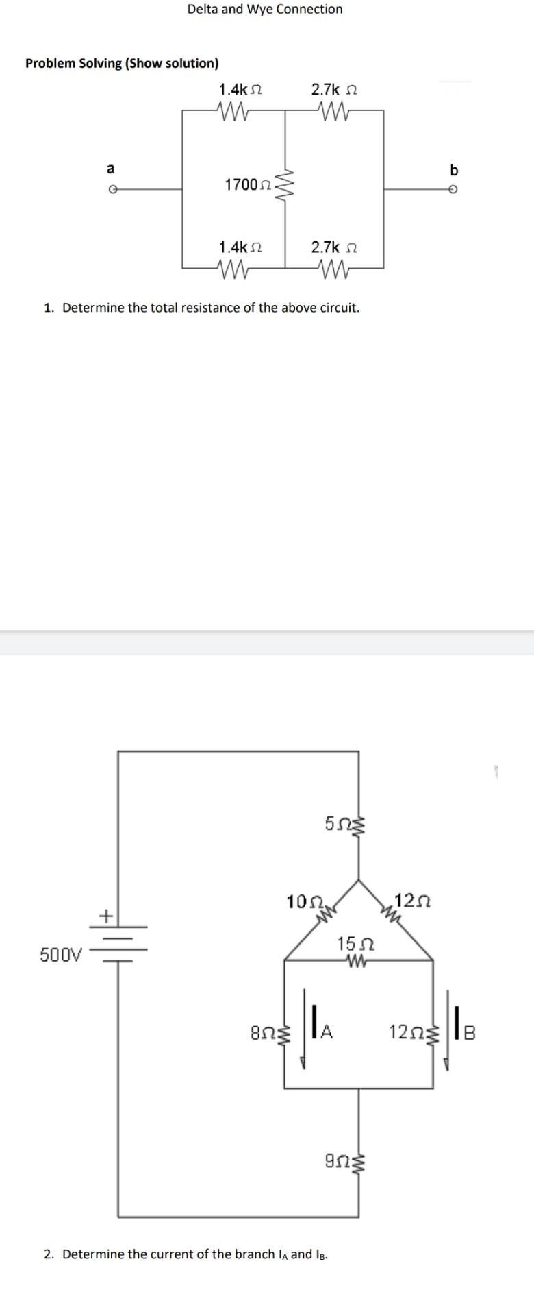 Solved Delta and Wye Connection Problem Solving (Show | Chegg.com