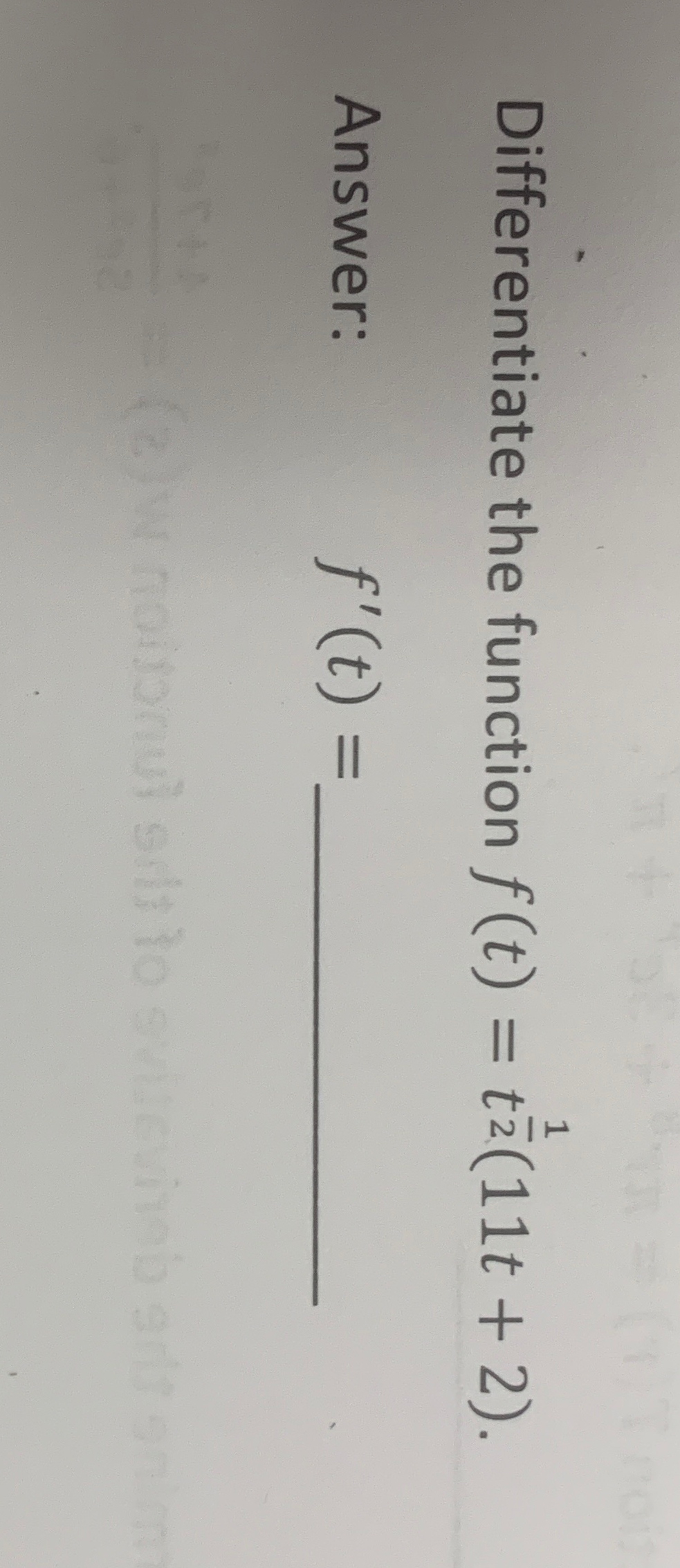 Solved Differentiate the function | Chegg.com