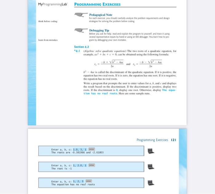 Solved MyProgramming Lab PROGRAMMING EXERCISES Pedagogical | Chegg.com