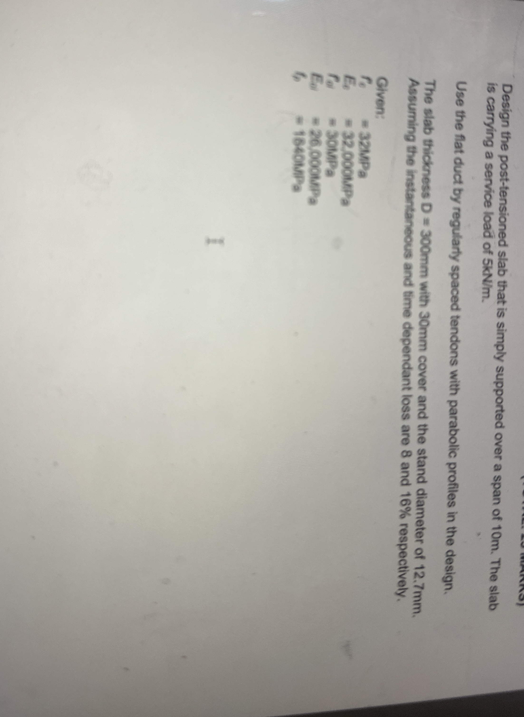 Solved Design the post-tensioned slab that is simply | Chegg.com