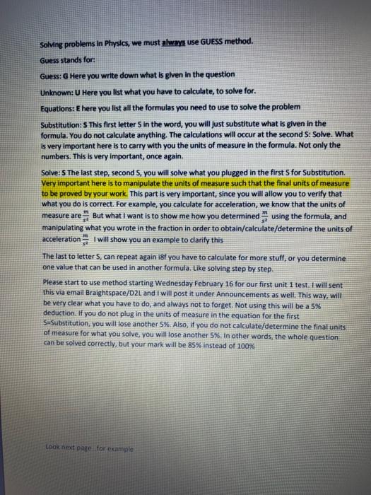 Solved Solving problems in Physics, we must ylway use GUESS | Chegg.com