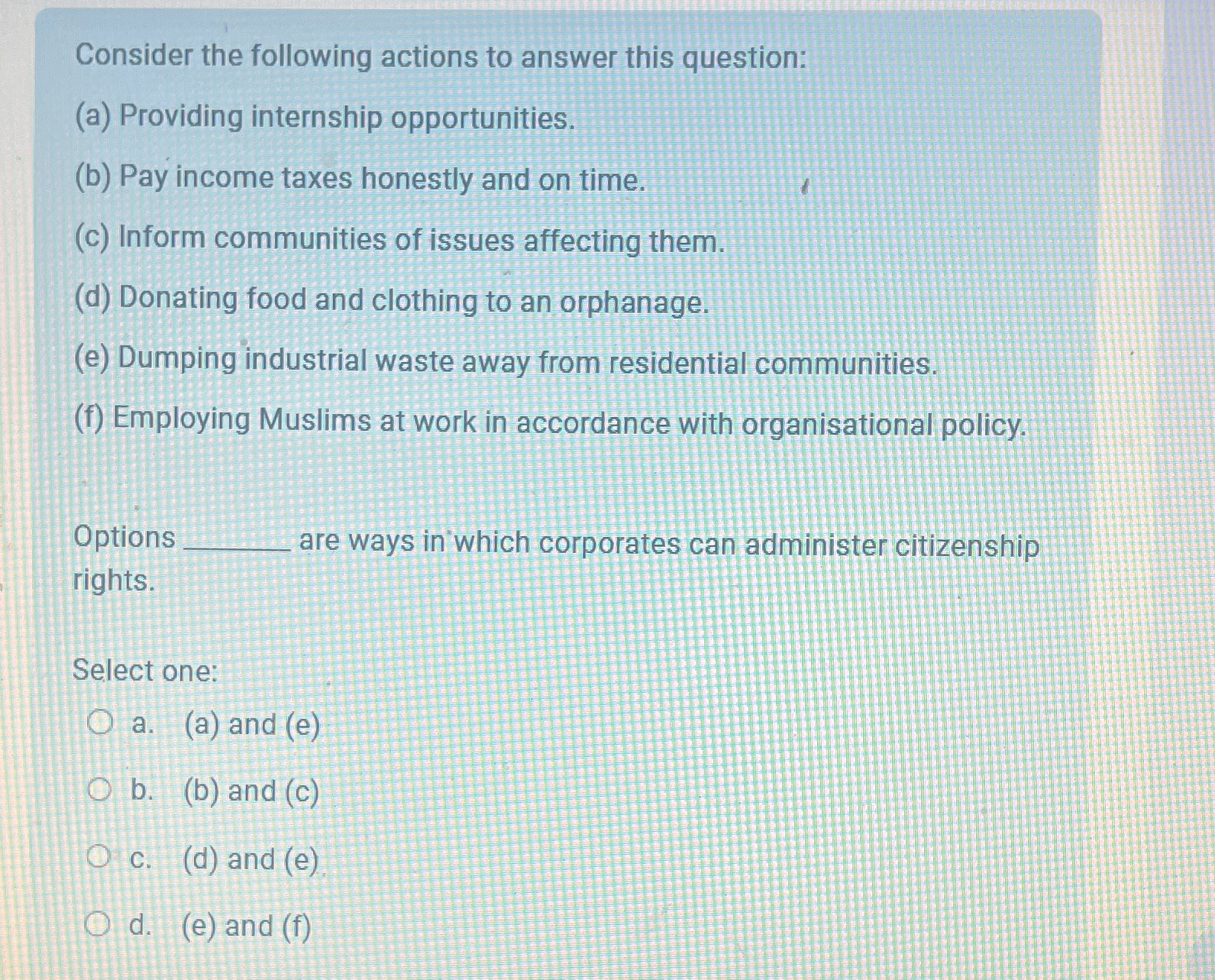 Solved Consider the following actions to answer this | Chegg.com