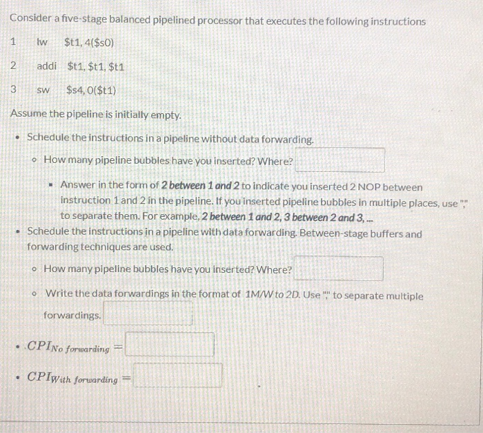 Solved Consider a five-stage balanced pipelined processor | Chegg.com