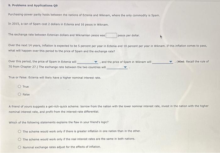 Solved 9. Problems and Applications Q9 Purchasing-power | Chegg.com