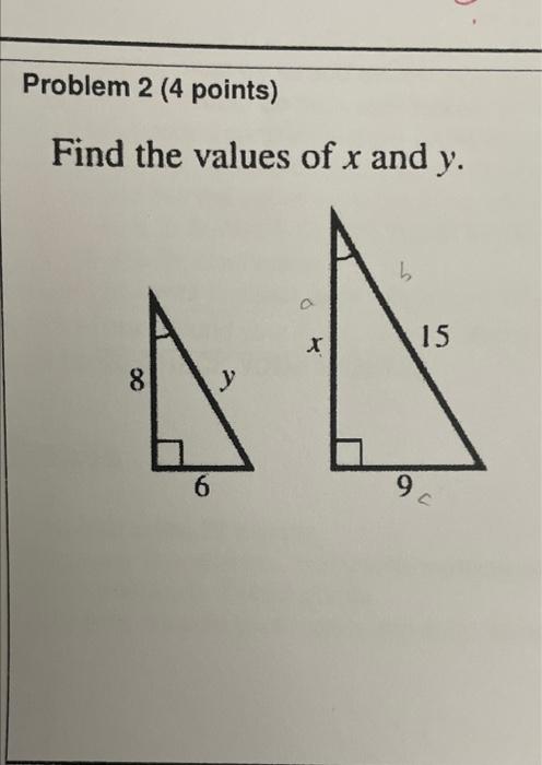 Solved Find the values of x and y. | Chegg.com