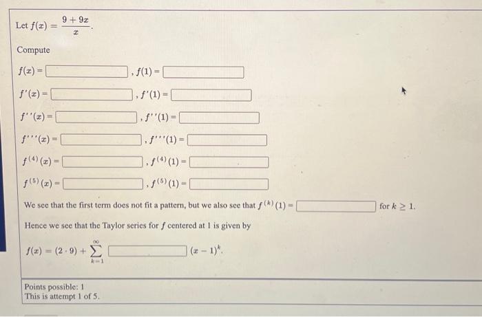 Solved Let f(x)=x9+9x Compute | Chegg.com Solved Let f(x)=x9+9x Compute | Chegg.com