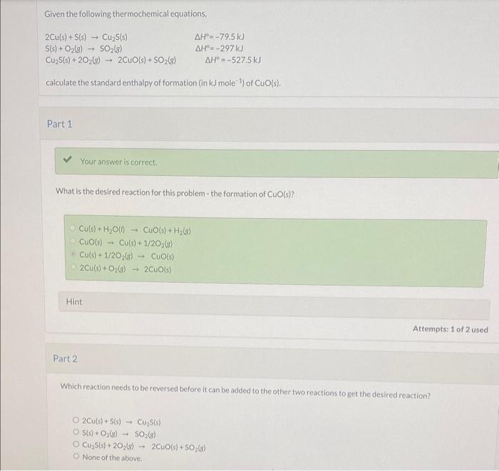 Solved Given the following thermochemical equations, | Chegg.com