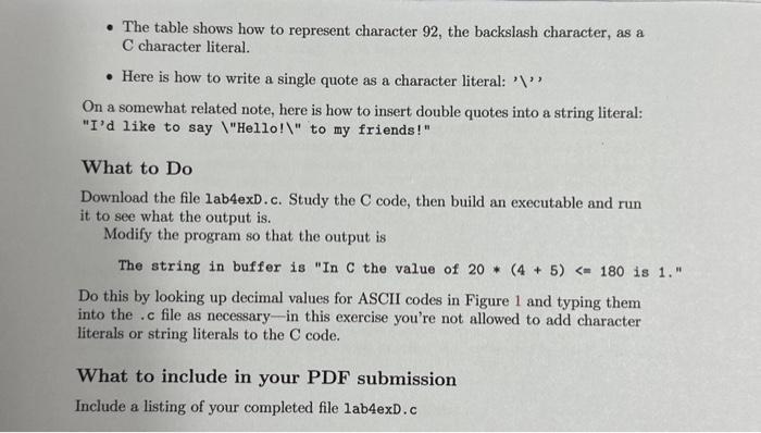 Solved - The table shows how to represent character 92 , the | Chegg.com