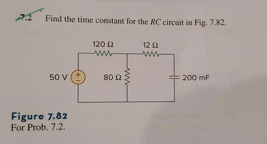 Solved Find the time constant for the RC circuit in Fig. | Chegg.com
