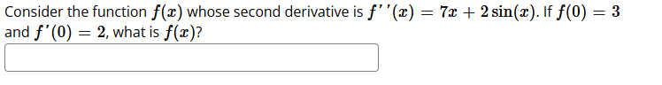 Solved Consider the function f(x) ﻿whose second derivative | Chegg.com