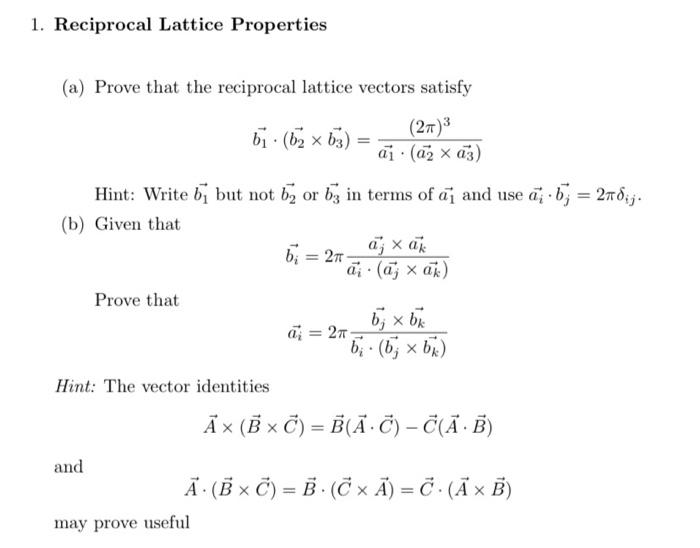Solved subject is condensed matter physics. please go in | Chegg.com