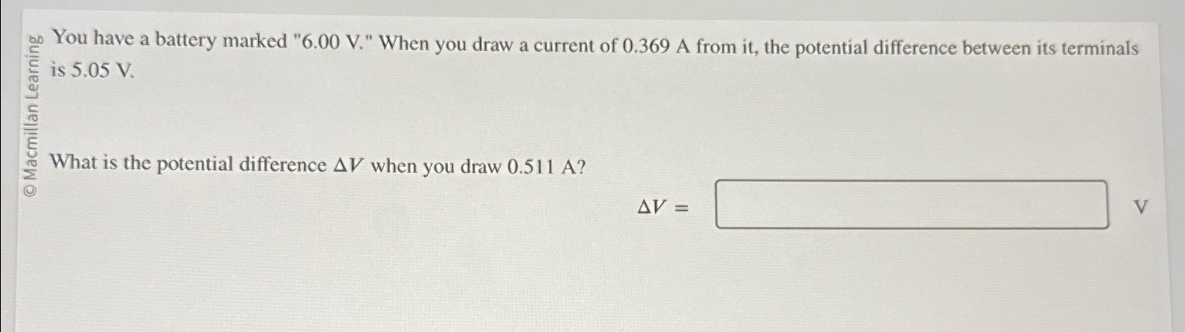 Solved You have a battery marked "6.00 V." When you draw a | Chegg.com