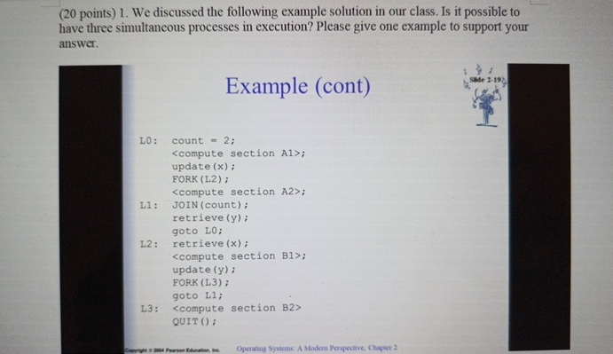 Solved (20 ﻿points) 1. ﻿We discussed the following example | Chegg.com