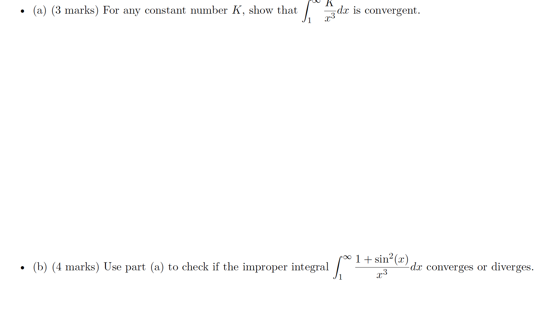Solved (a) (3 ﻿marks) ﻿For any constant number K, ﻿show that | Chegg.com