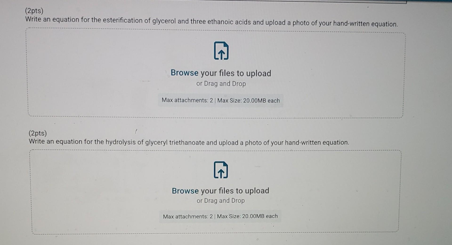 Solved (2pts) Write an equation for the esterification of | Chegg.com