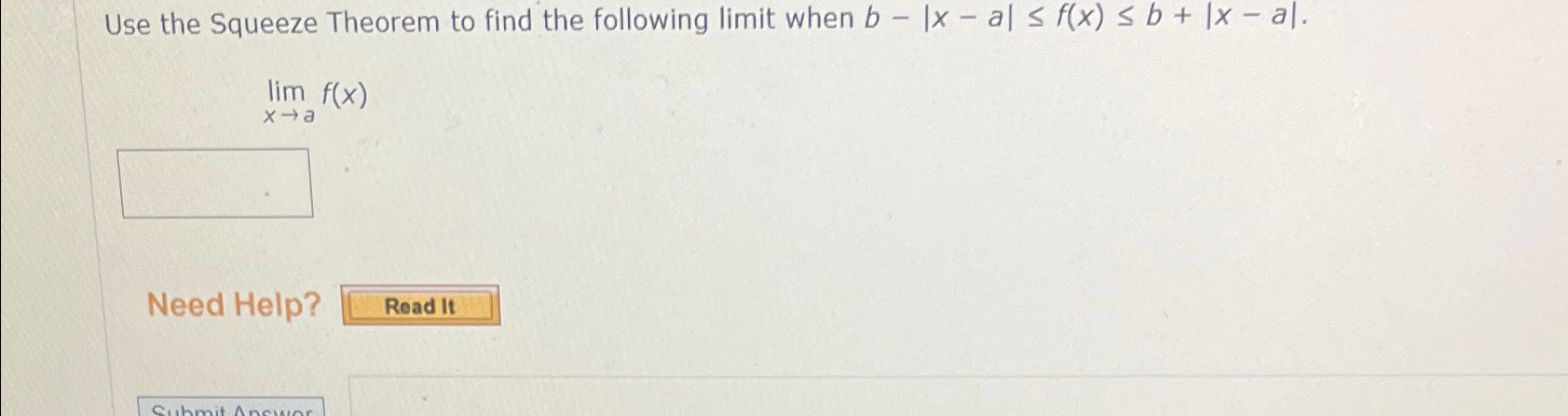 Solved Use the Squeeze Theorem to find the following limit | Chegg.com