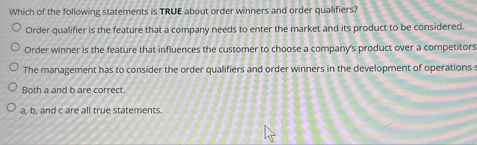 Solved Which of the following statements is TRUE about order | Chegg.com
