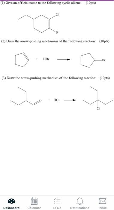 Solved (1) Give an official name to the following cyclic | Chegg.com