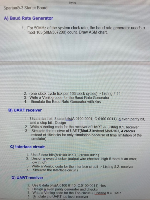 Solved Lab 2 UART (Universal Asynchronous Receiver and | Chegg.com