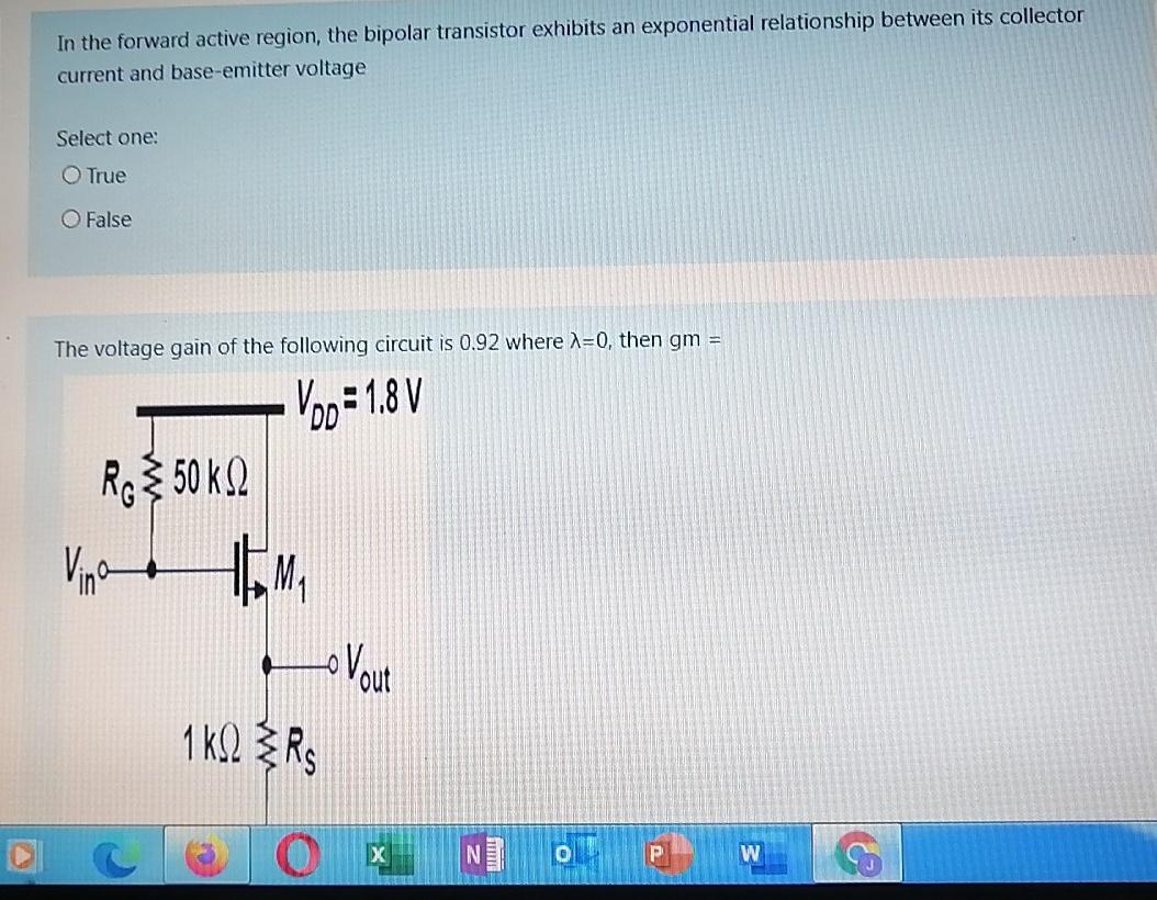 Solved In the forward active region, the bipolar transistor | Chegg.com