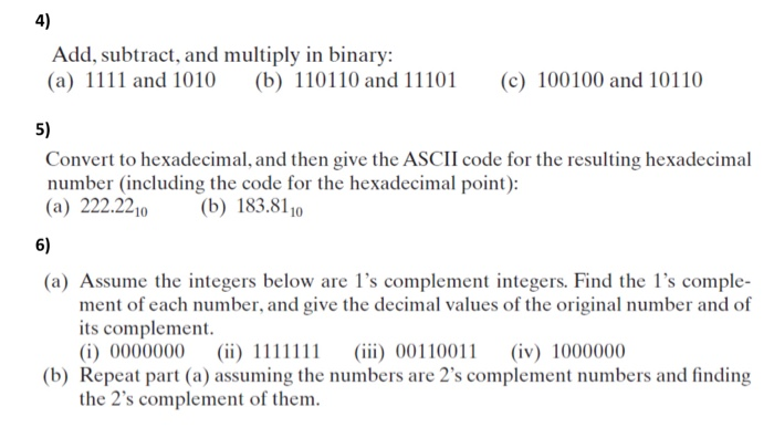 Solved 4) Add, subtract, and multiply in binary: (a) 1111 | Chegg.com
