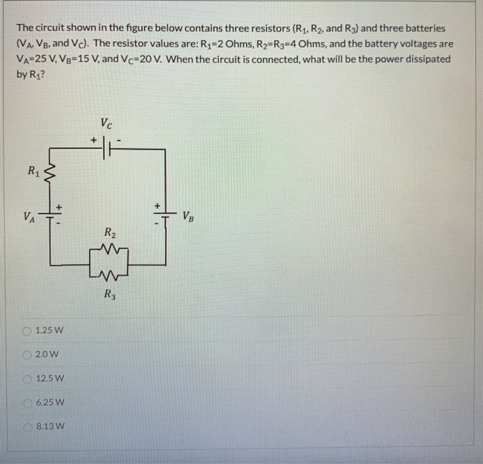 Solved The circuit shown in the figure below contains three | Chegg.com