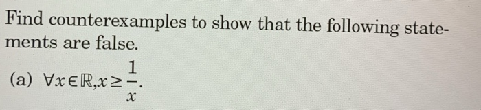 Solved Find counterexamples to show that the following | Chegg.com