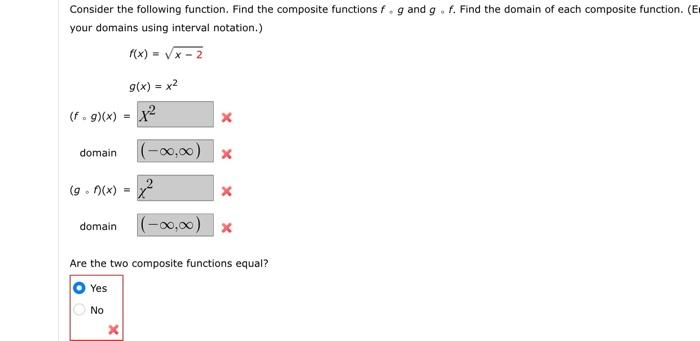 Solved Consider the following function. Find the composite | Chegg.com