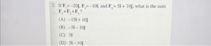 Solved 2. If F1=−20j^,F2=−10i^, and F3=5i^+10j^, what is the | Chegg.com