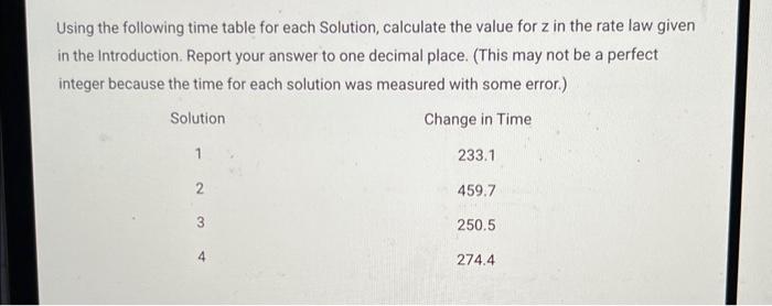 Using the following time table for each Solution, | Chegg.com