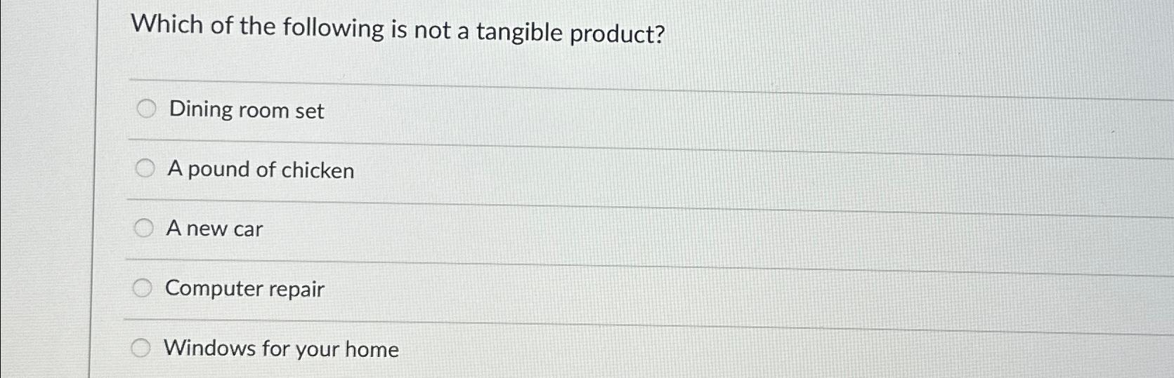 Solved Which of the following is not a tangible | Chegg.com