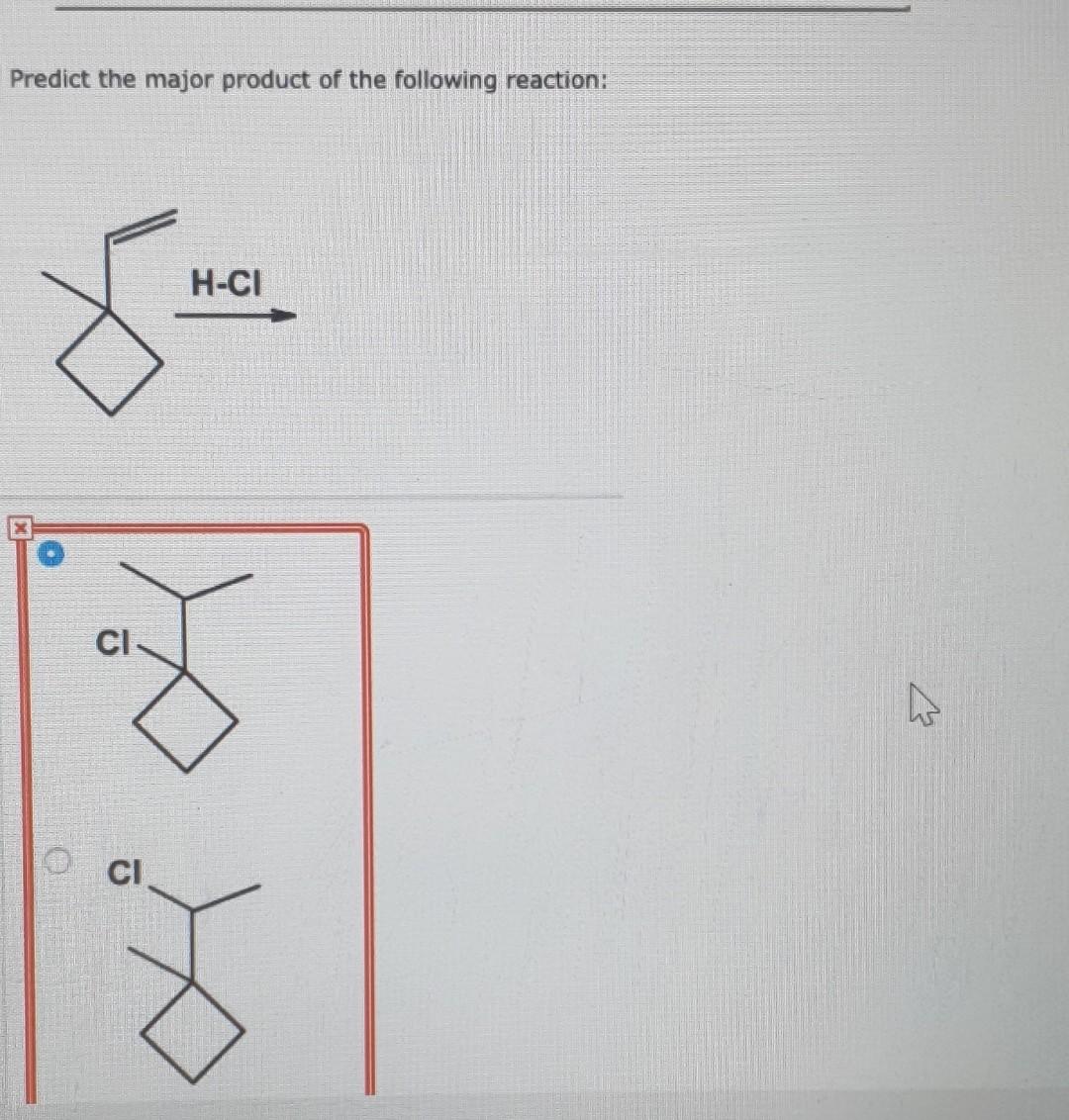Solved Predict the major product of the following | Chegg.com