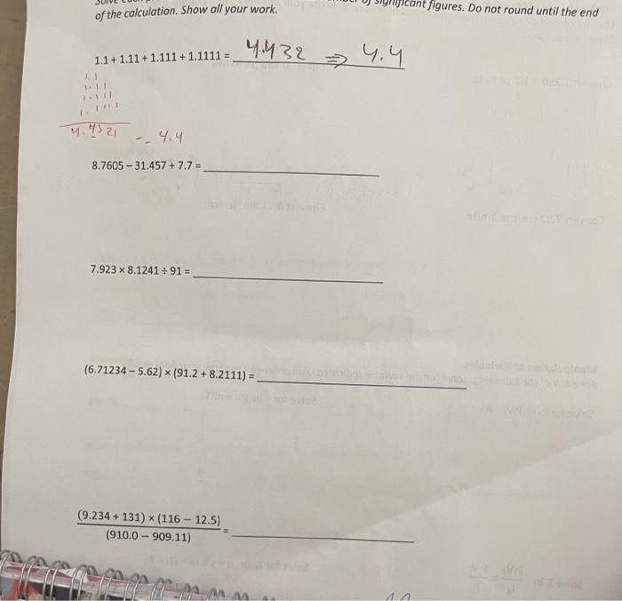 Solved Prefixes/Units of Measure Use the correct significant | Chegg.com