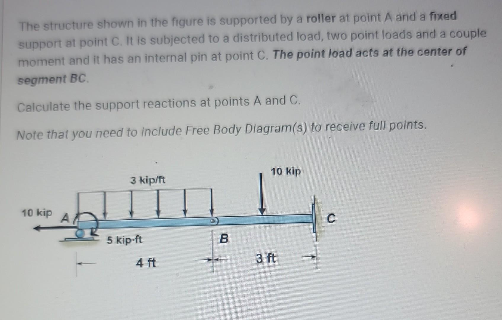 Solved The structure shown in the figure is supported by a | Chegg.com