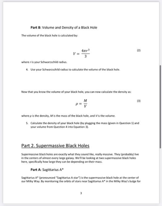 Solved Lab 13 - Black Holes Overview In this activity, you | Chegg.com
