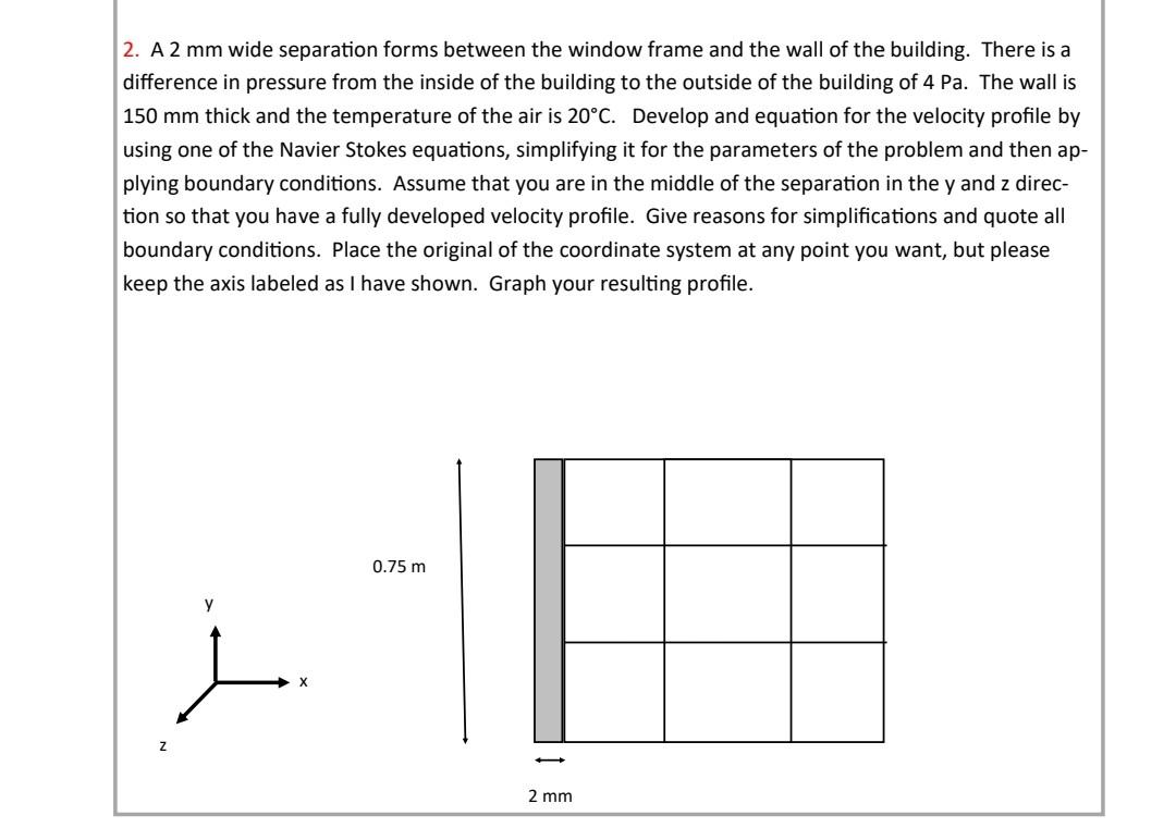 Solved 2. A 2 mm wide separation forms between the window | Chegg.com