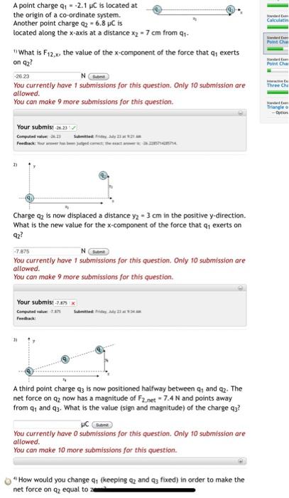 Solved wam Calculatin Point Cha A point charge 41--2.1 C is | Chegg.com
