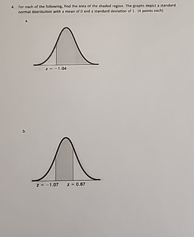 Solved For each of the following, find the area of the | Chegg.com