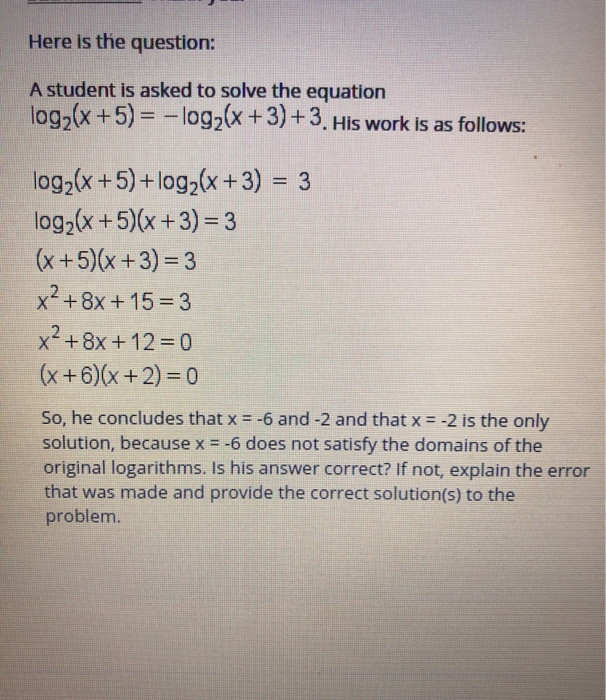 Solved Here is the question: A student is asked to solve the | Chegg.com
